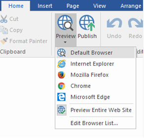 Preview a page in your Browser